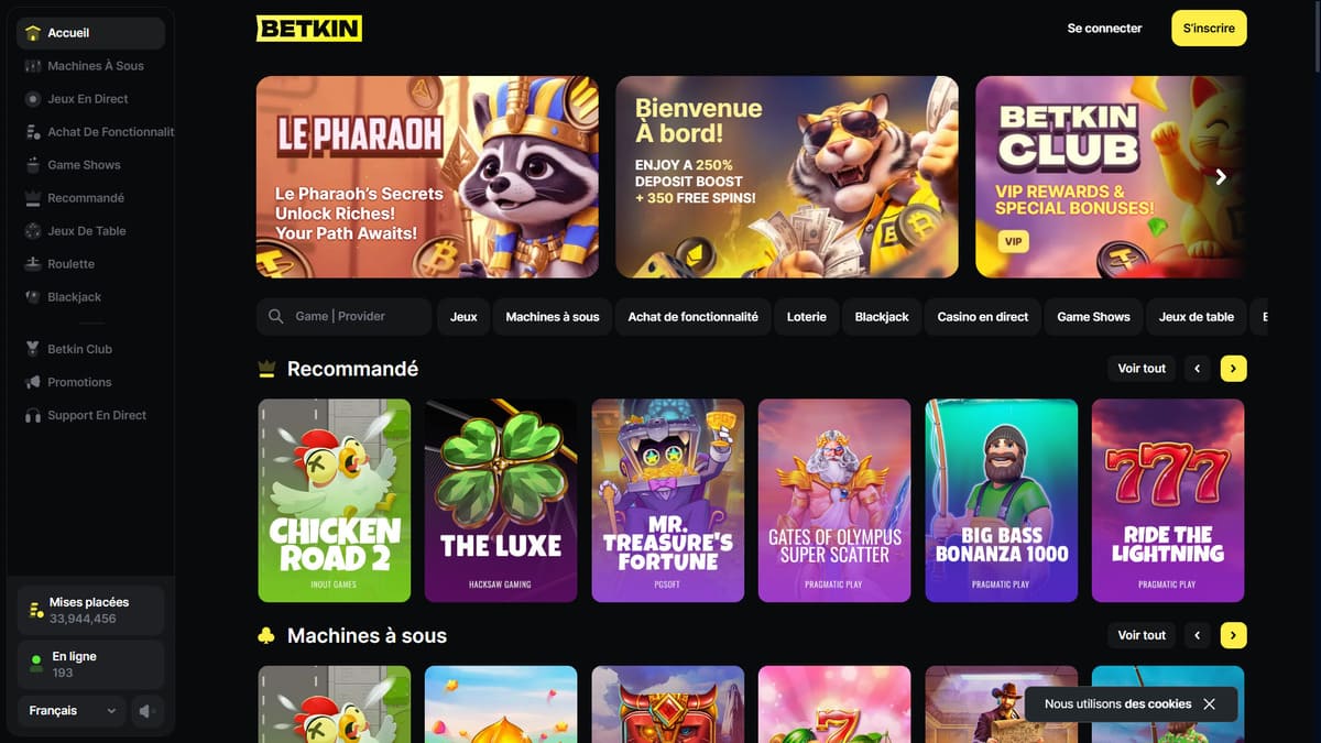 Betkin casino | Bonus 250% + 350 FS